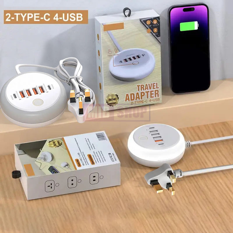 Multi-port Intelligent 4USB Port +2TYPE-C Fast Charging Charger With ...