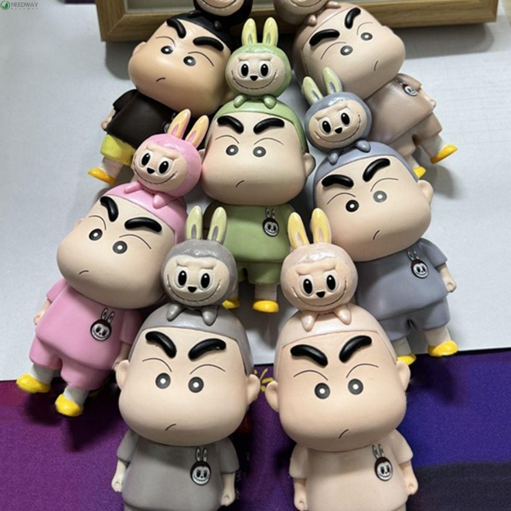 NEEDWAY Labubu Crayon Shin-Chan Figure, PVC Doll Statue Crayon Shin ...