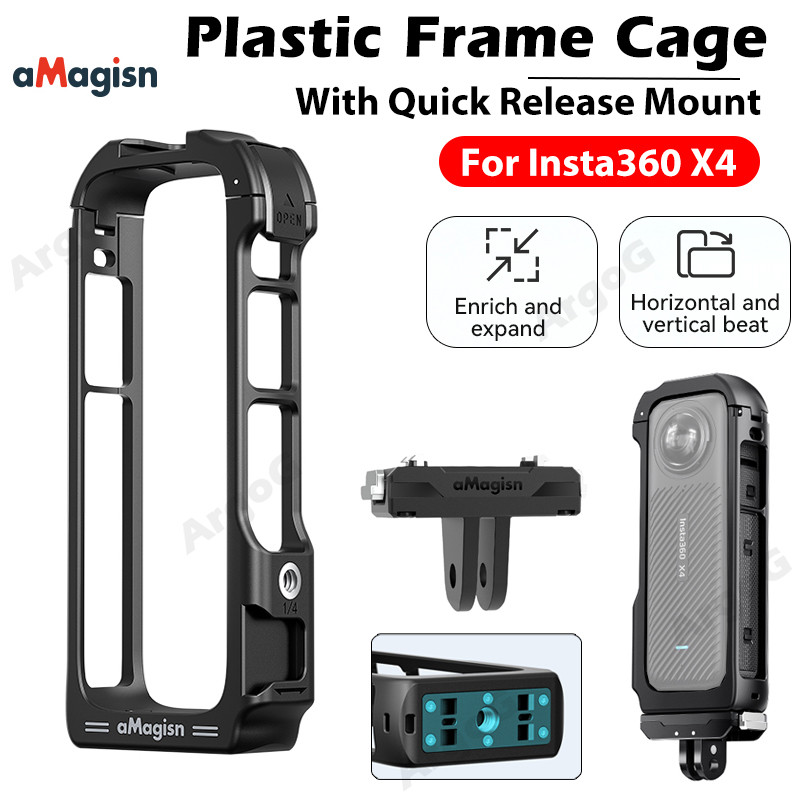 aMagisn Plastic Frame Cage for Insta360 X4 With Quick Release Mount ...