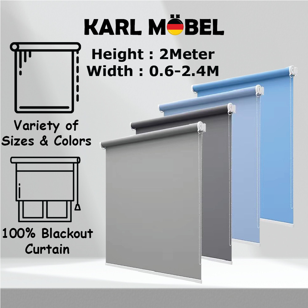 [Ready Stock] 100% Roller Blinds Curtain Night Blinds For Window ...