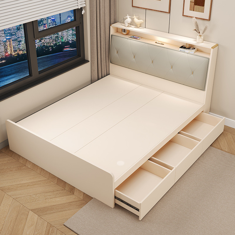 Single Bed 1.2M Small Apartment High Box Storage Bed Tatami Storage Bed ...