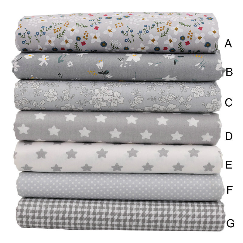 100% Cotton Fabric,Kain DIY Cotton Cloth,Kain Cotton(Grey Series ...
