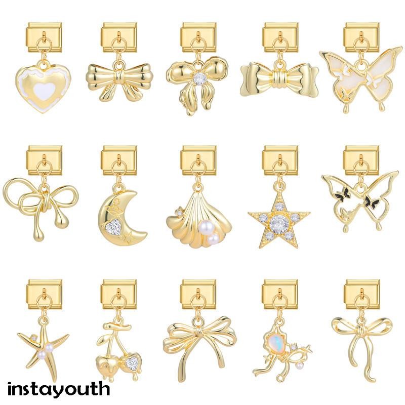 Italian Charm Links For Bracelets New Fashion Gold Charm Bracelet ...