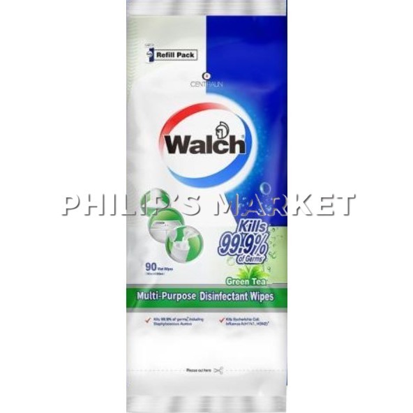 Walch Green Tea Multi Purpose Disinfectant Wipes 90pcs | Shopee Singapore