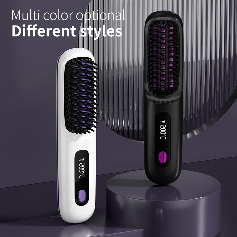 Straightener Comb Wireless Electric Ionic Hair Women Electric Comb for ...