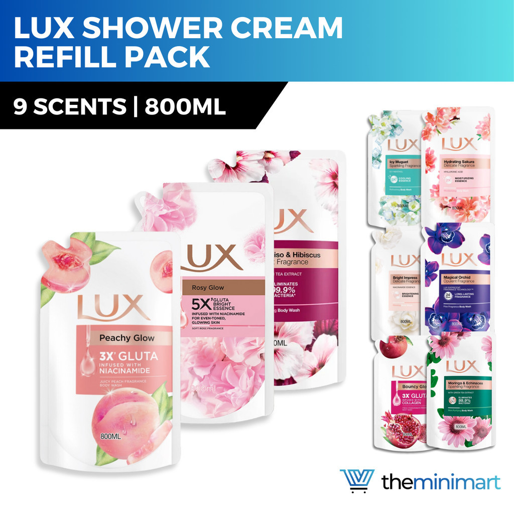 Lux Shower Cream Refill Pouch 800ml - Body Wash, Nourishing, Hydrating ...