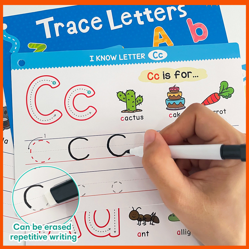 16 Cards Tracing Practice Alphabet ABC Flash Cards Handwriting Practice ...