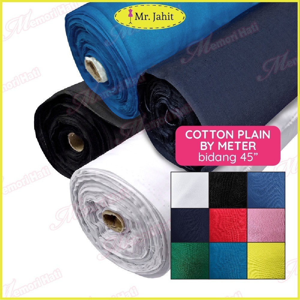 1m Kain Cotton Plain Cloth bidang 45" / Plain Cotton Fabric | Shopee ...