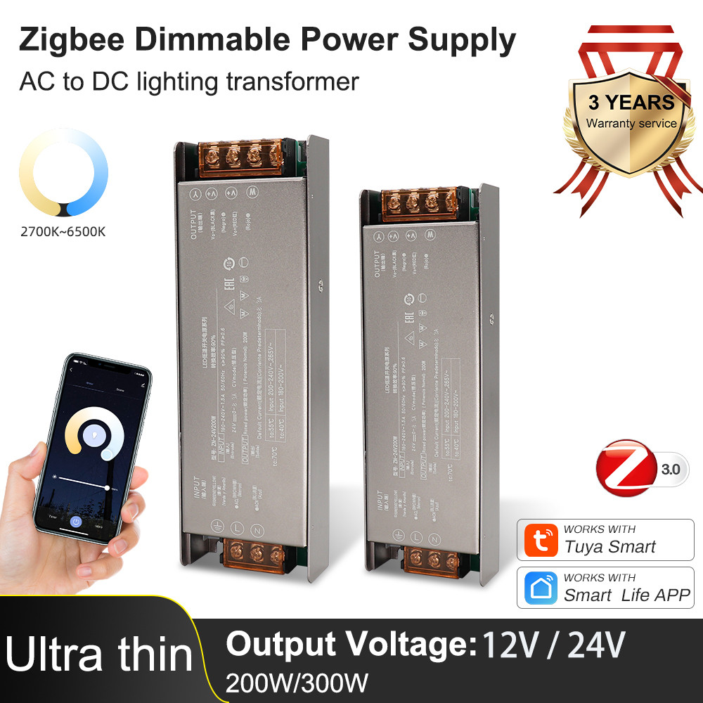 Zigbee Tuya LED Power Supply Dimmable Transformer 300W AC to DC LED ...