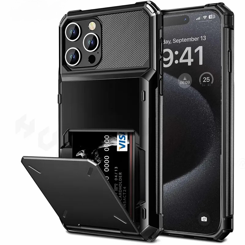 2 In 1 Wallet Hidden Flip Card Slot Holder Phone Case For iPhone 16 15 ...