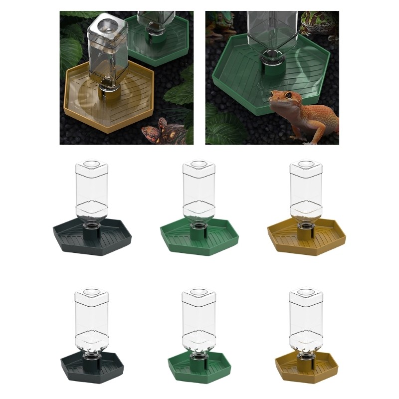 YU Automatic Water Dispenser for Reptiles Easy Clean Feeder Water Bowl ...