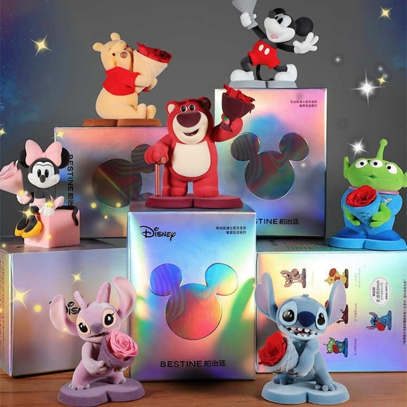 New Disney Preserved Fresh Flower Blind Box First Flocking Material ...