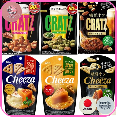 🌸【Directly from Japan】🇯🇵 Glico CRATZ & Cheeza Luxurious 6 types 12 bags ...