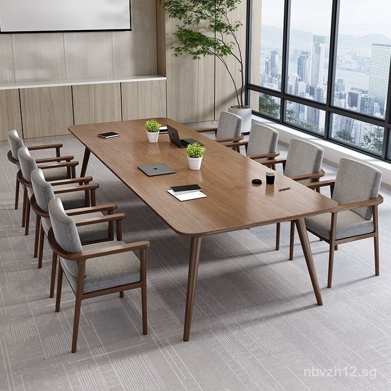 [1432People Collection]Solid Wood Conference Table Long Table Simple ...