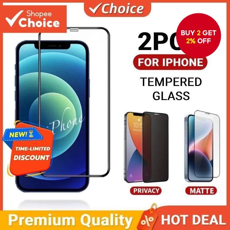2Pack HD/Matte/Privacy Tempered Glass Screen Protector for iPhone 16 15 14 13 12 11Promax X XS ...