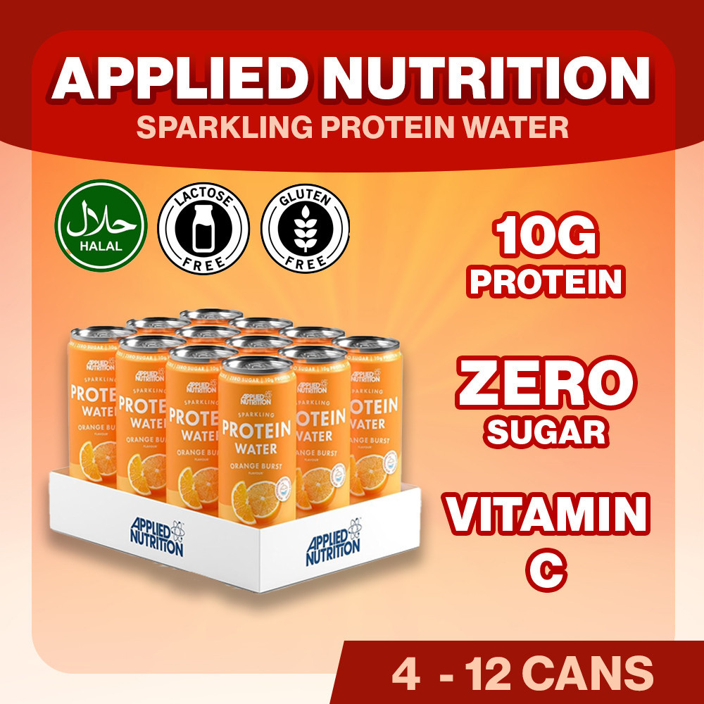 APPLIED NUTRITION Sparkling Protein Water 330ml 4/12 Pack 10G PROTEIN |ZERO SUGAR |VITAMIN C ...