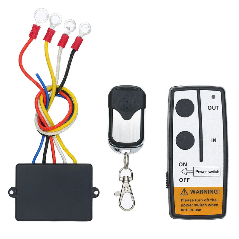 DC12V Universal Wireless Winch Remote Control Kit 12V 50ft 2 Remotes ...