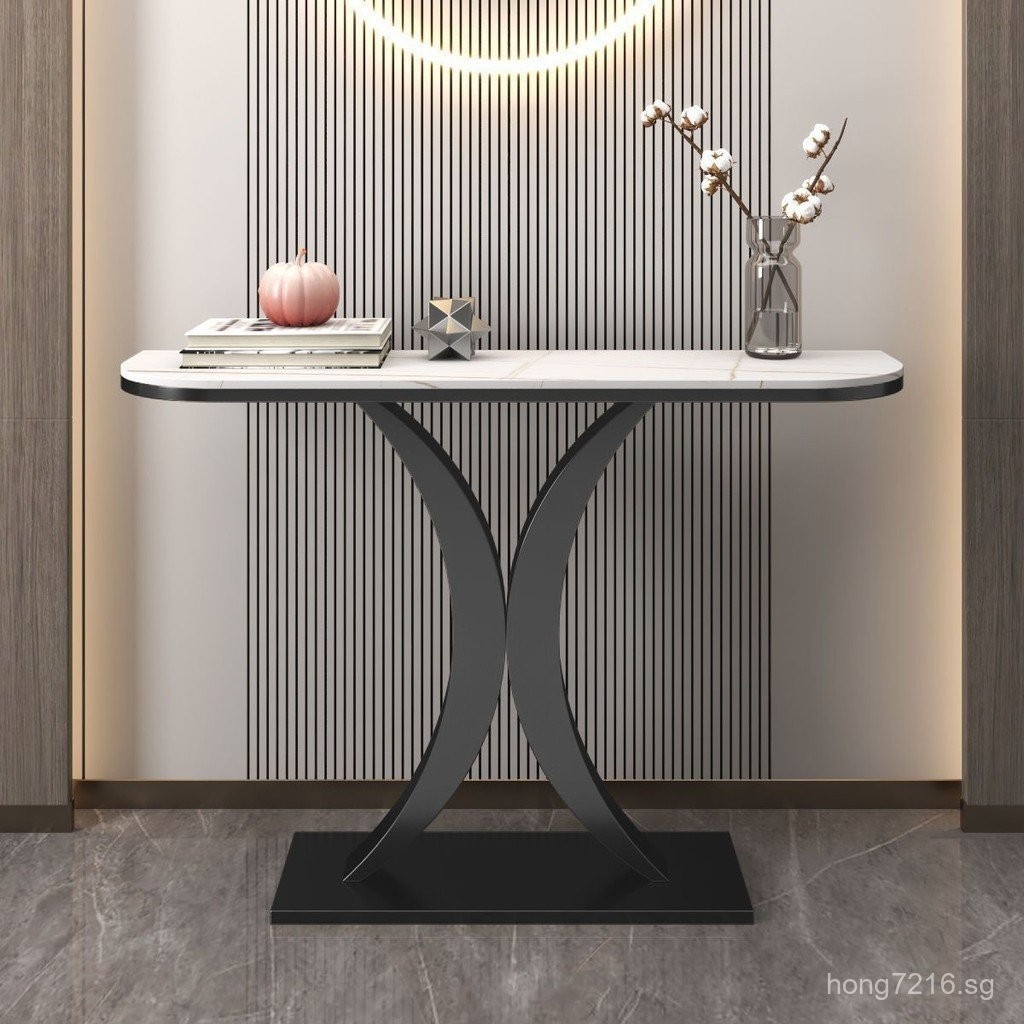 Light Luxury Home Modern Console Stone Plate Simple Wall Console Tables ...