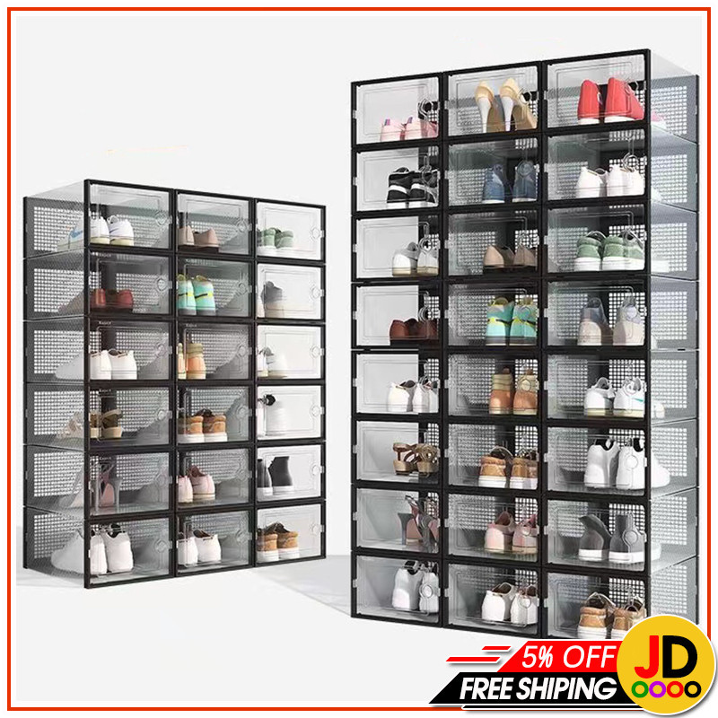Stackable Shoe Organiser Shoe Box Transparent Shoes Display Box Shoe ...