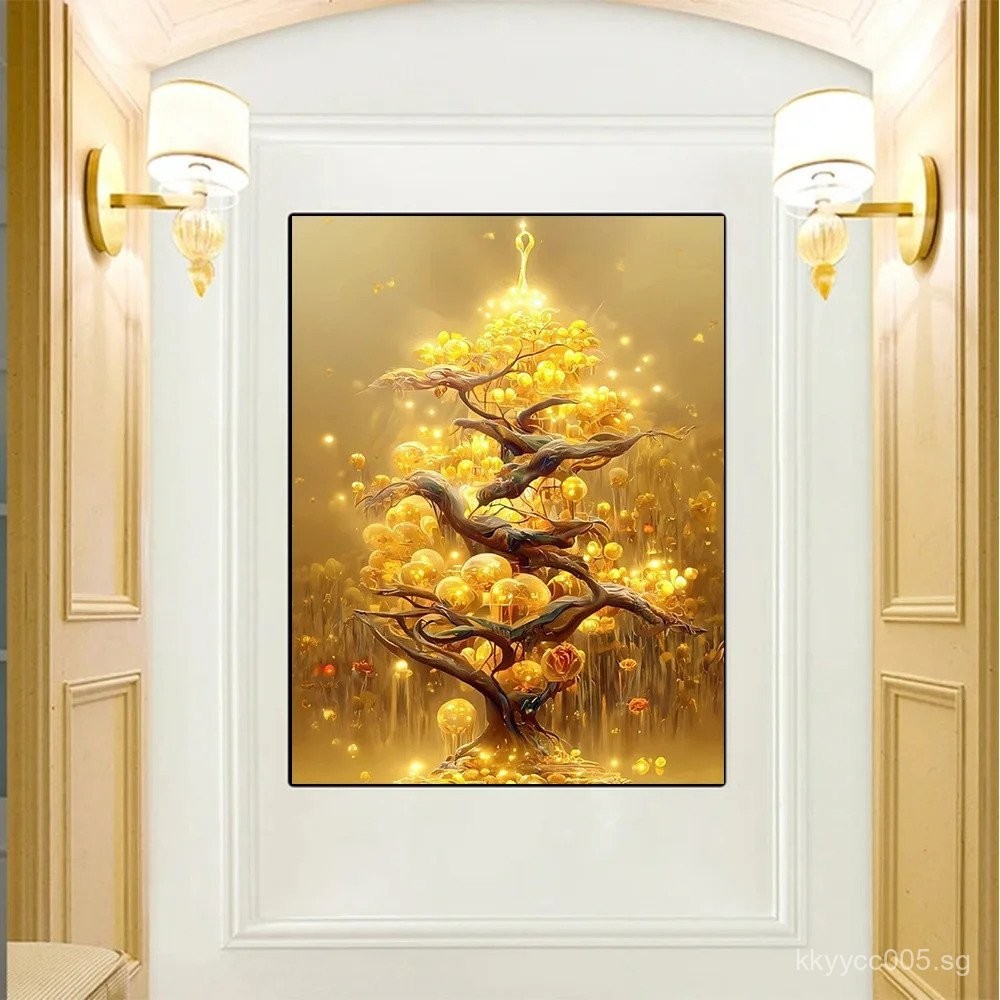 Luxury Abstract Lucky Golden Money Tree Poster And Prints Wall Decor ...
