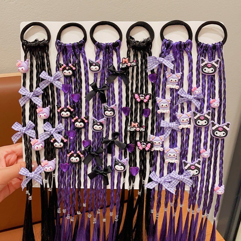 Kawaii Hair Ties Anime Hair Ring Ornaments Kuromi Hair Rope Cartoon Wig ...