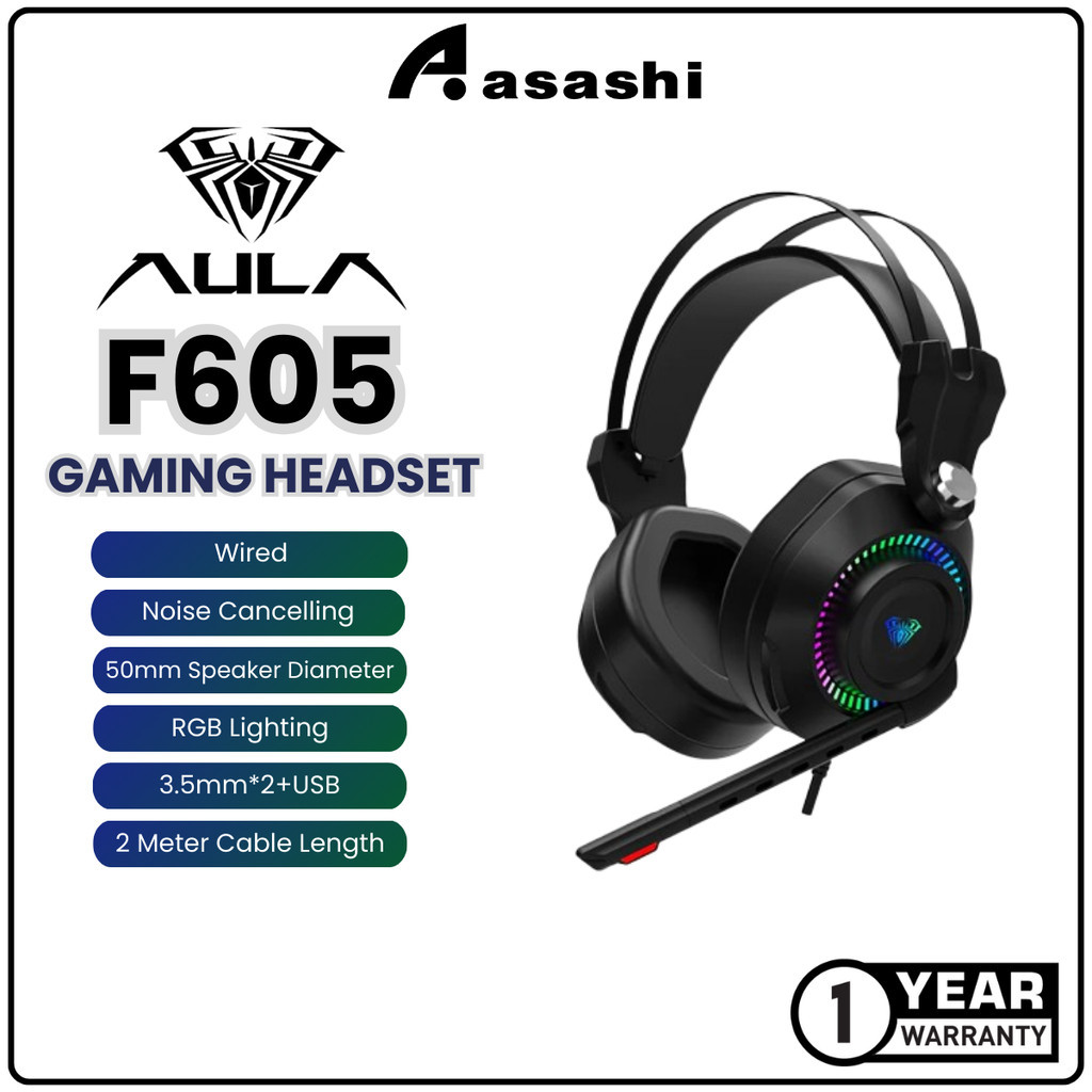 AULA F605 Gaming Headset | Shopee Singapore