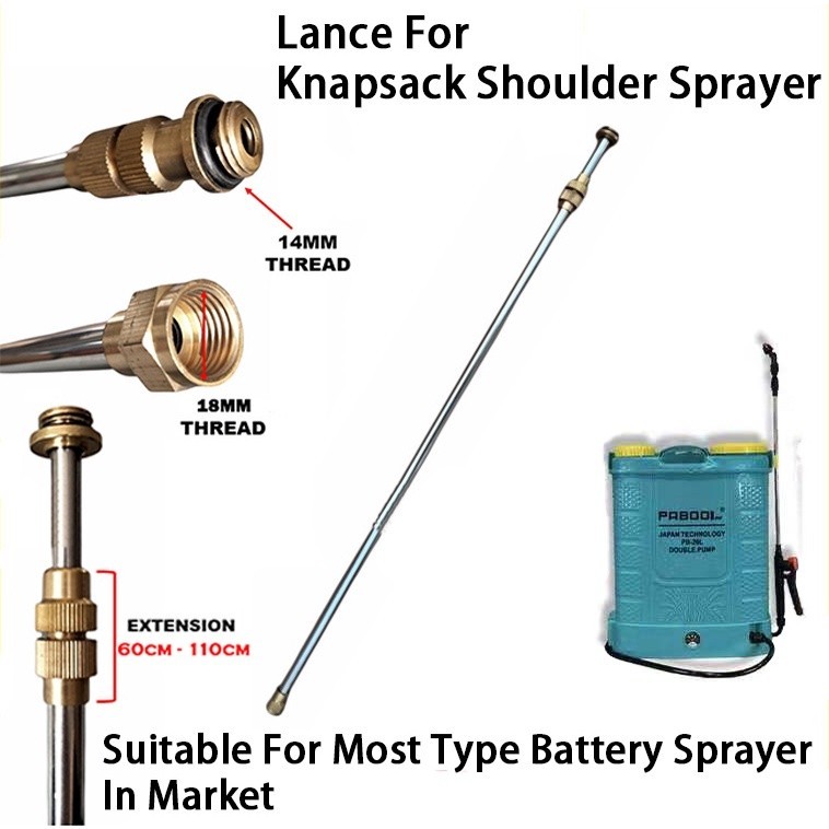 Copper Sprayer Rod Replacement Lance Retractable Batang Mesin Racun ...