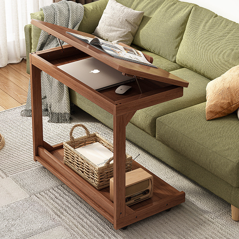 Sofa Side Table Small Coffee Table Simple Removable Flip Solid Wood ...