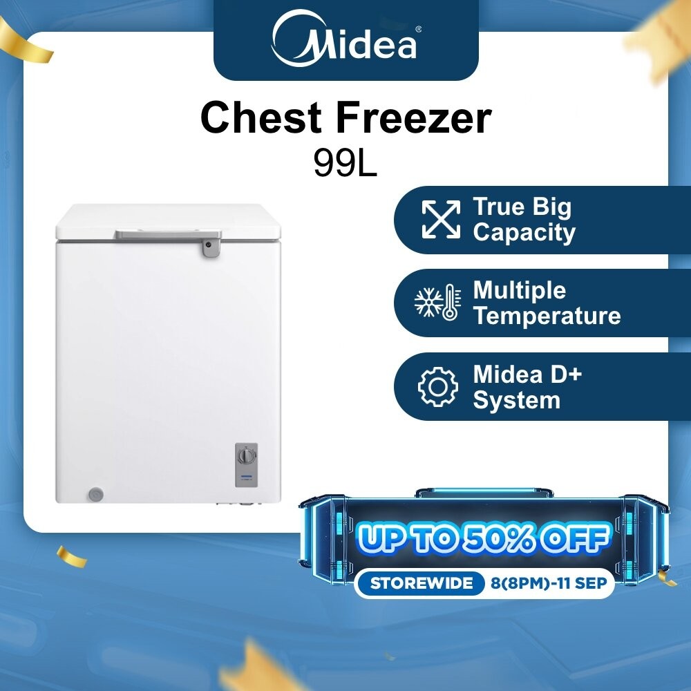 Midea MDRC152FZG01-SG White Chest Freezer, 99L, Energy Rating A+ ...