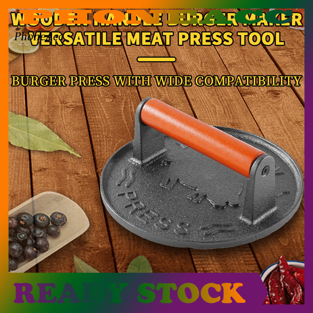 Meat Press for Burgers Heavy-duty Meatloaf Maker Premium Cast Iron ...