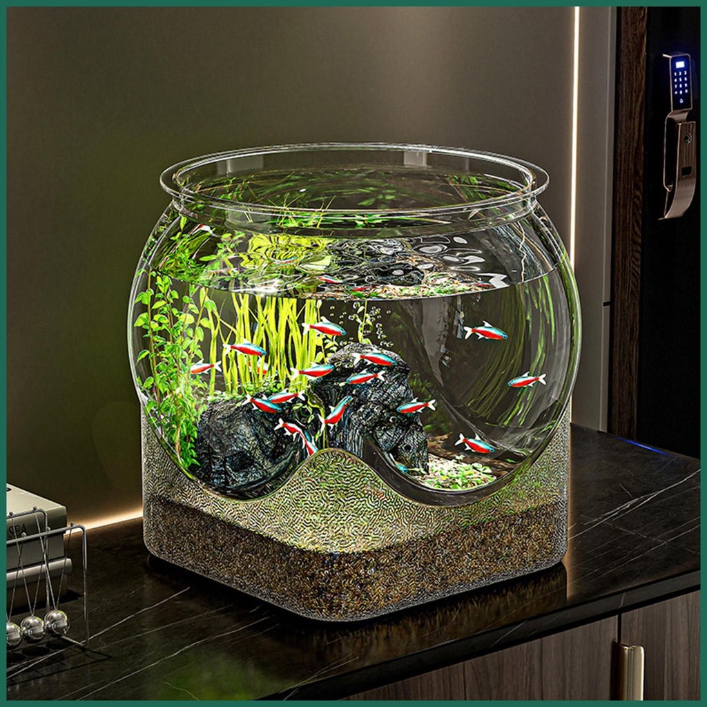 Round Fish Tank Clear Aquarium Fish Bowls Small Aquariums Flower Vase ...
