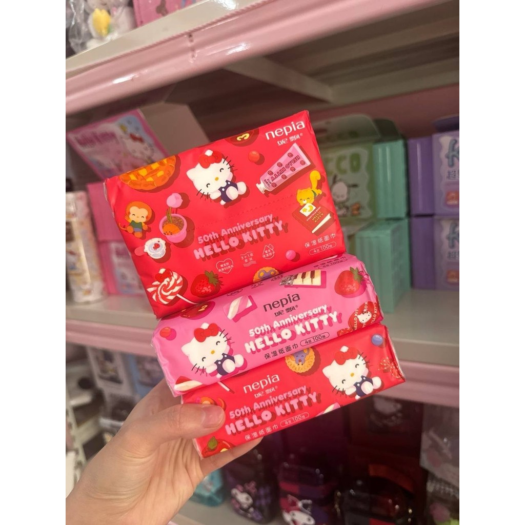 Hello Kitty 50th Anniversary Moisturizing Tissue 3 pcs set (Random ...