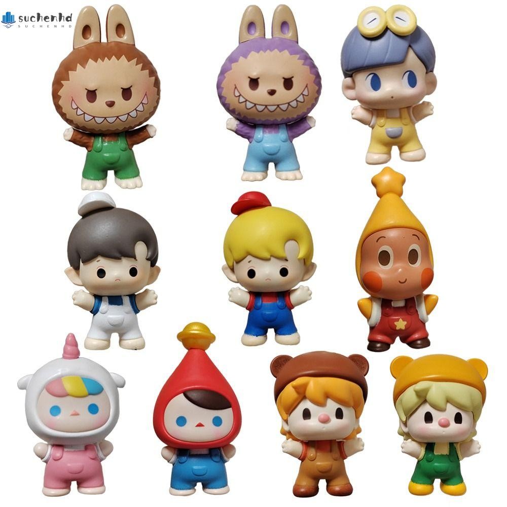 SUCHENHD Box, MOLLY Labubu CRYBABY Soap Bubbles Anime Figure Model ...