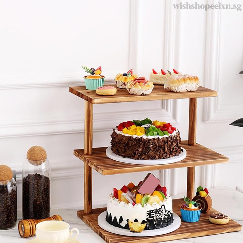 [Ready To Ship] 3 Tier Wooden Cupcake Stand Cupcake Display Riser ...