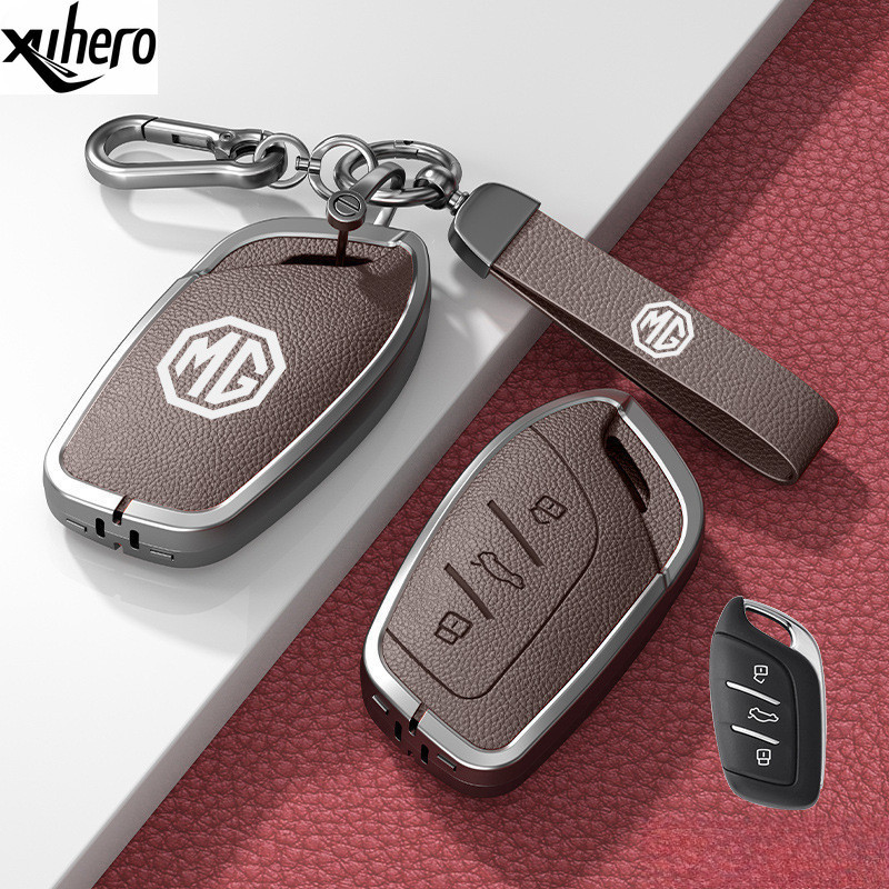 Zine Alloy Leather Car Remote Key Cover Key Protector Fob For MG 4 2023 ...