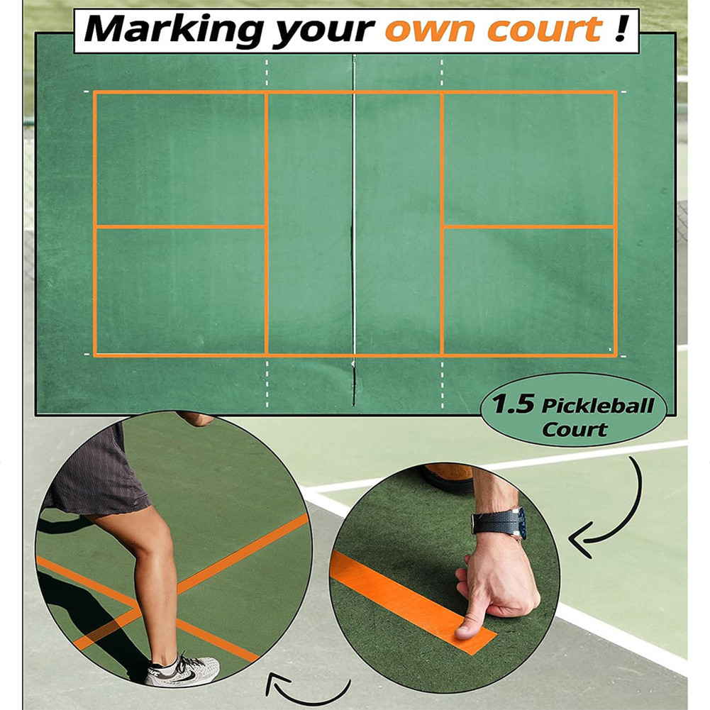 20M Outdoor Pickleball Court Tape Self-Adhesive Marking Tape Sports ...