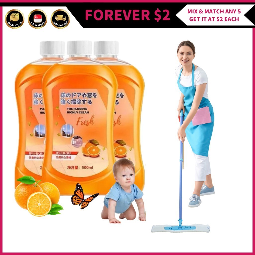 (FOREVER $2) 500ml Orange Multi Purpose Floor Cleaner detergent Liquid ...