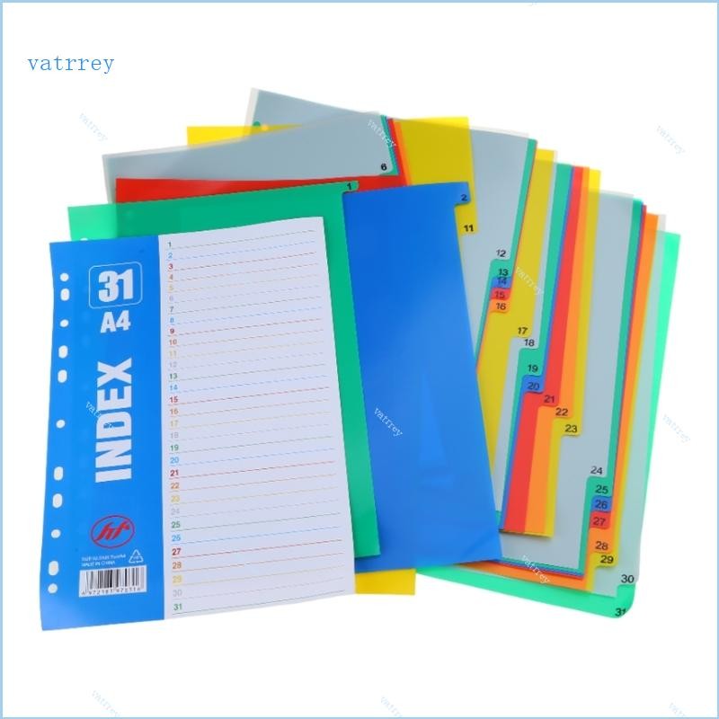 VA 31 Sheets File Dividers Plastic Folder Dividers Binders Dividers for ...