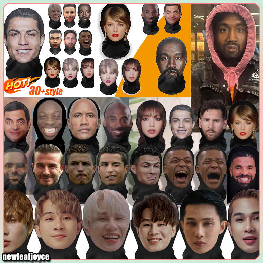 Hip-hop Celebrity CR7 Messi Taylor Swift Mask Full Face Visiable ...
