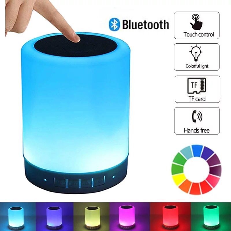 🇲🇾 Sensor Touch Night Light 7 Colorful Lamp LED Bluetooth Speaker ...