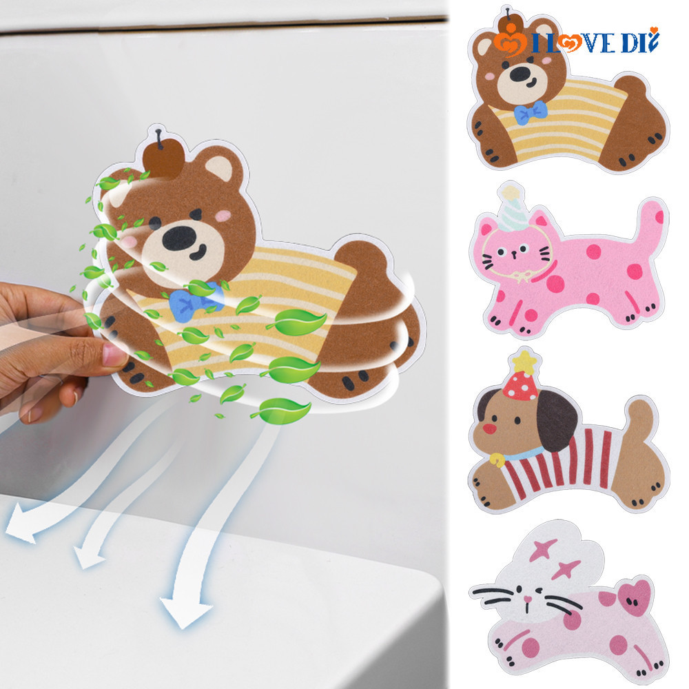 Cartoon Animal Self-adhesive Fragrant Stickers - Toilet Deodorant ...