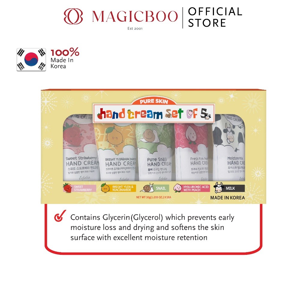 Magicboo Esfolio Pure Skin Hand Cream Set (5s x 30g) | Shopee Singapore