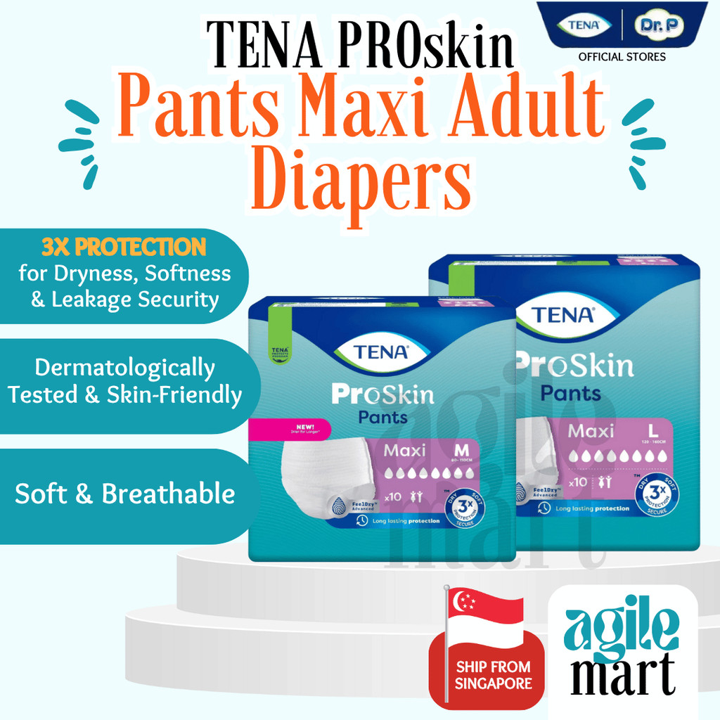 TENA PROskin Pants Maxi Adult Diapers | Disposable Comfortable Pull Up ...