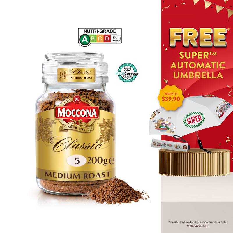 MOCCONA Classic Medium Roast Intensity 5 Freeze Dried Instant Coffee ...