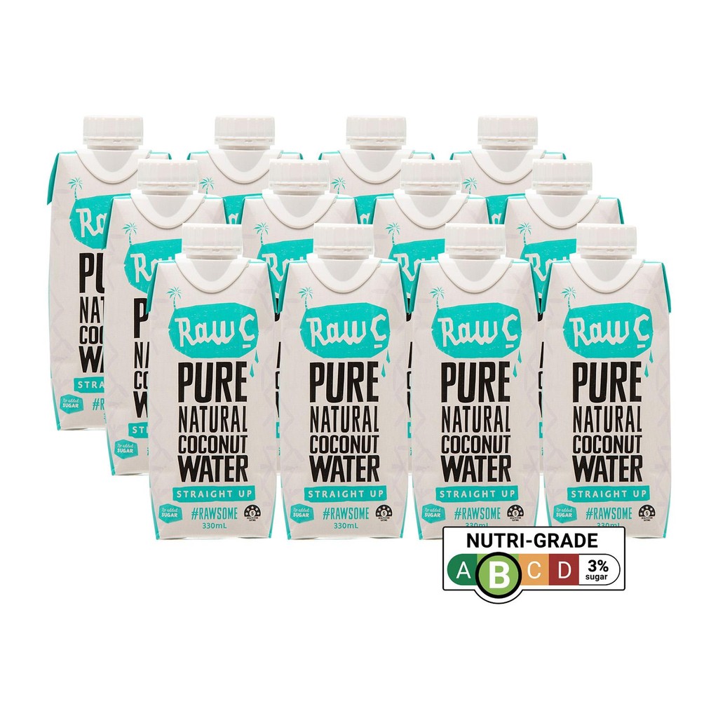 Raw C Pure Natural Coconut Water Pack of 12 (12x330ml) | Shopee Singapore