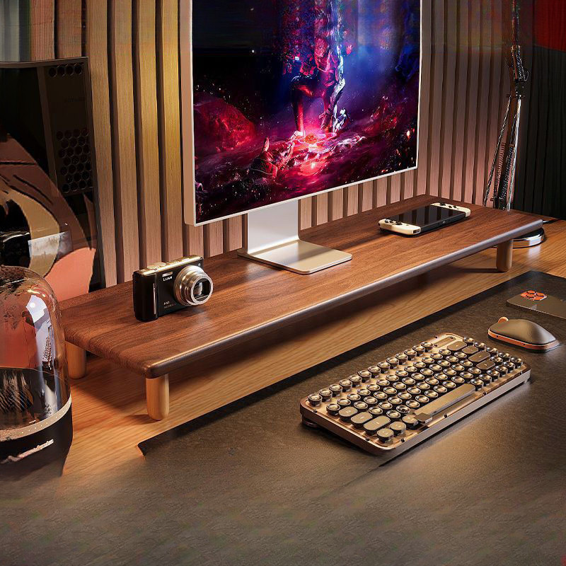 Solid Wood Computer Monitor Riser Base Office Desk Surface Panel Desk ...