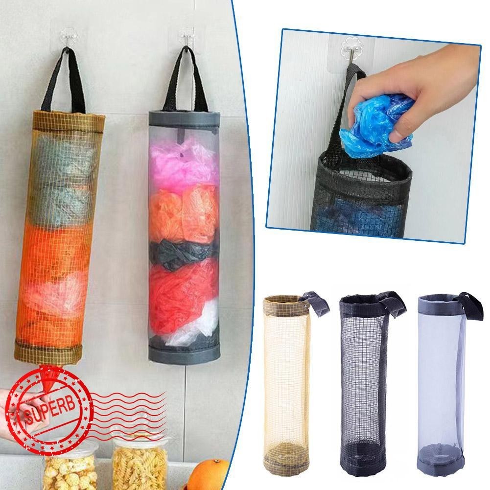 Home Grocery Bag Holder Wall Mount Plastic Bag Holder Dispenser Hanging ...