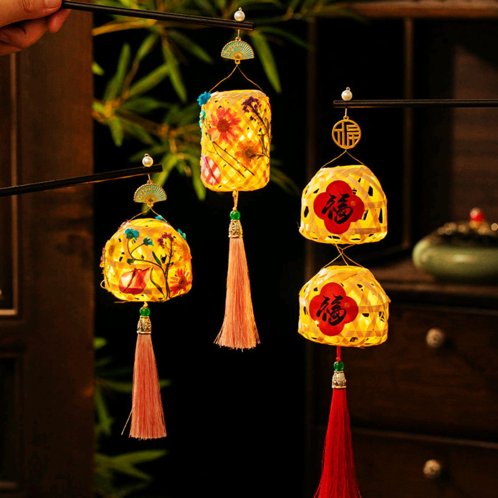 Bamboo Woven Lantern Double Layered DIY Lanterns Cute Rabbit Lantern ...