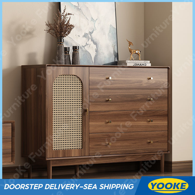 YOOK Storage Cabinet Home Solid Wood Chest Of Drawers Living Room ...