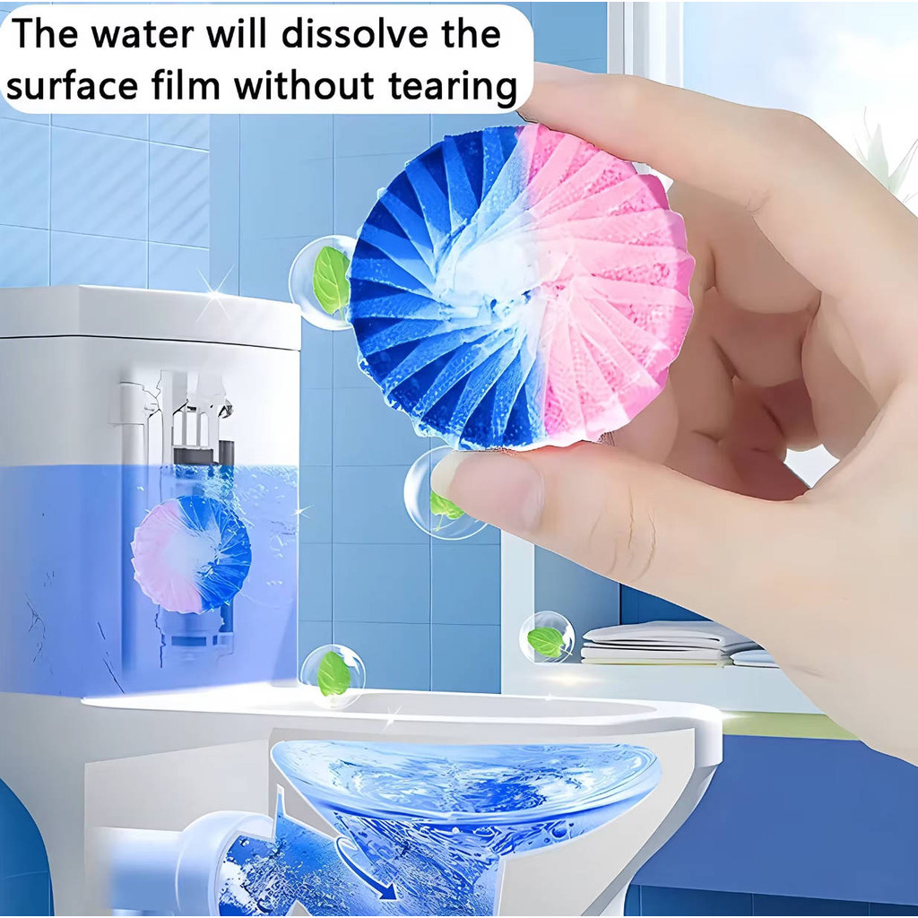 Toilet Bowl Cleaner Magic Automatic Cleaner Blue Bubble Tablet Block ...